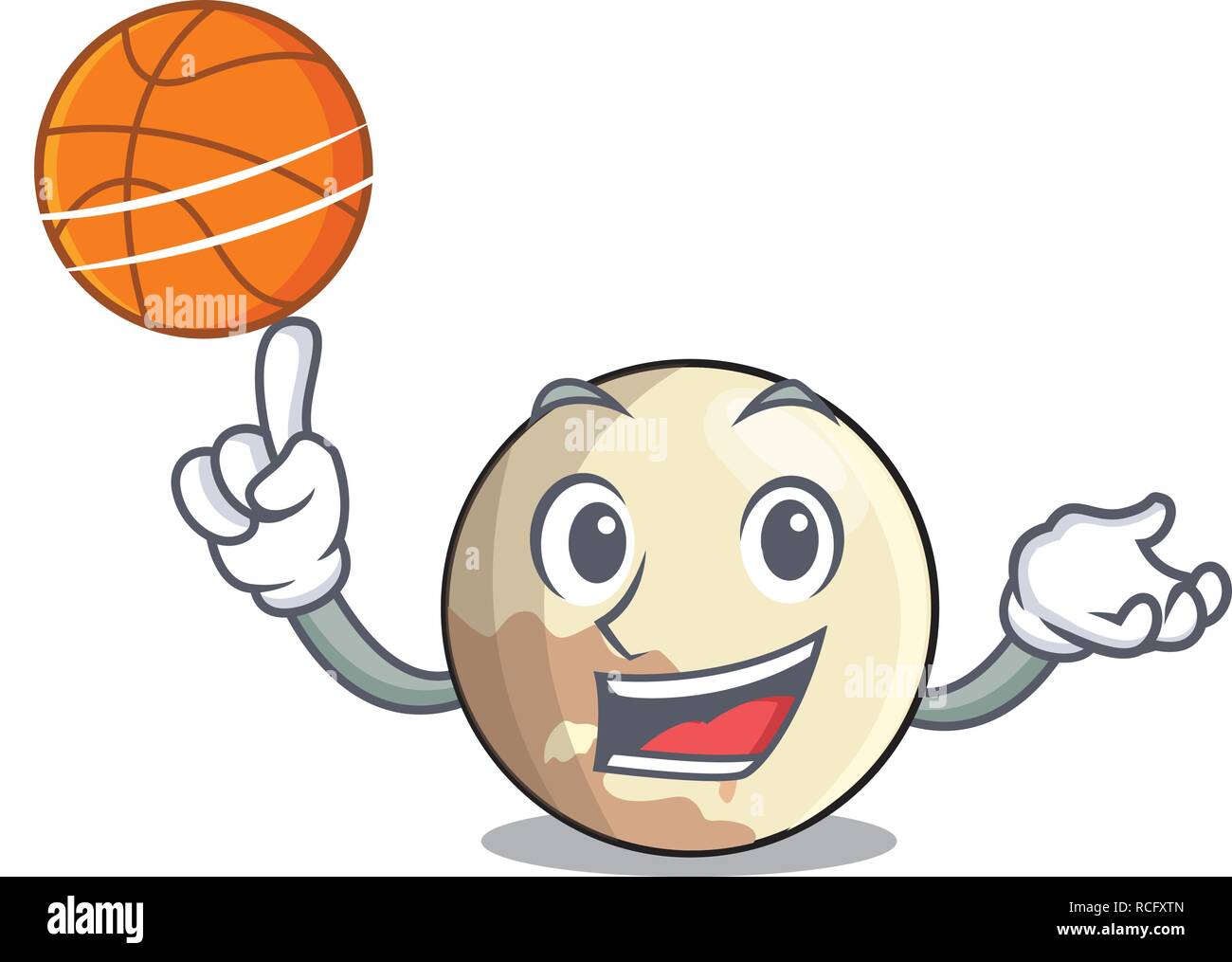 With basketball planet pluto in the cartoon form Stock Vector Image ...
