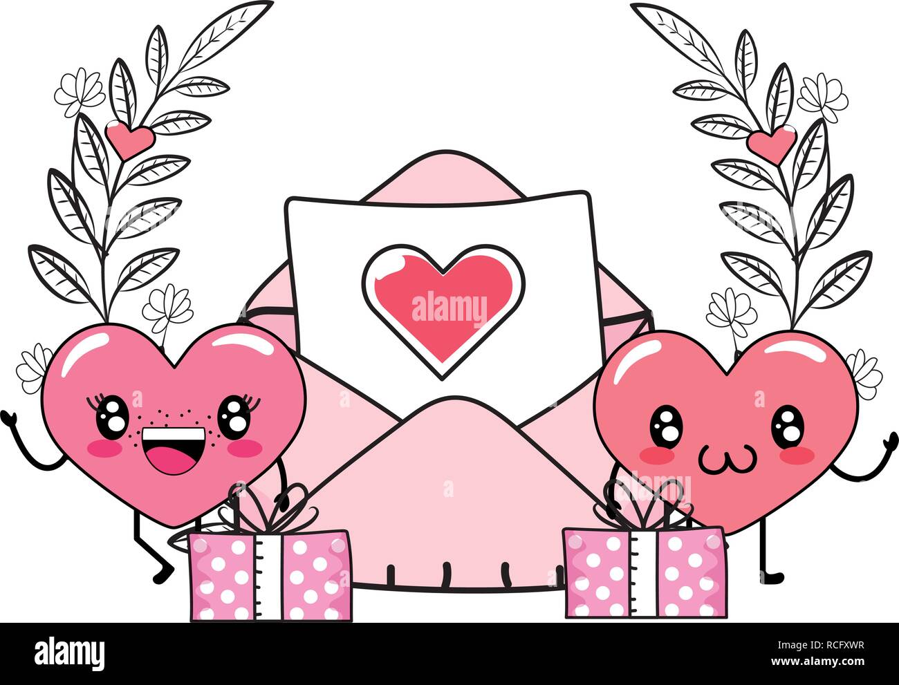 love heart couple cartoon Stock Vector Image & Art - Alamy