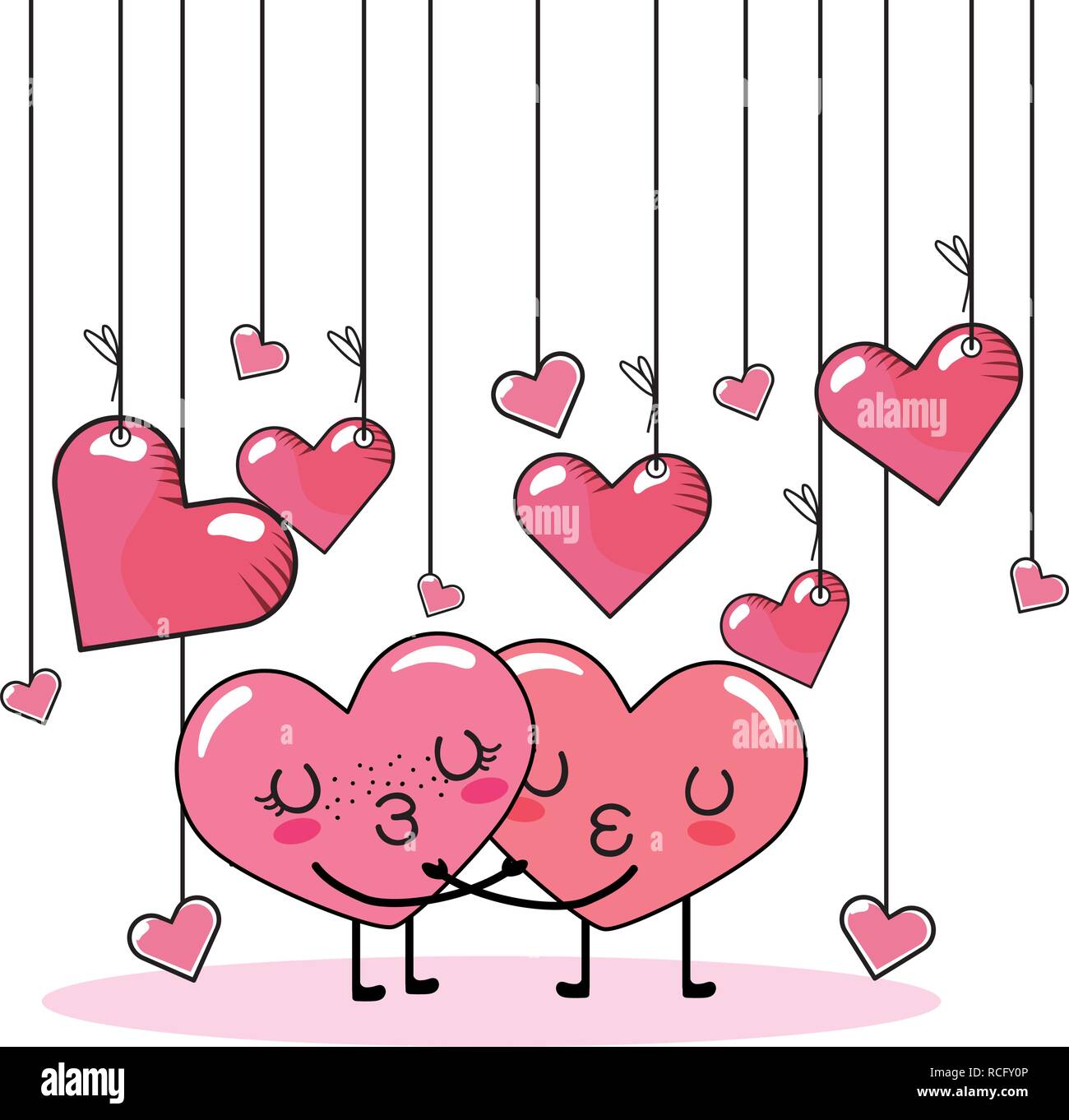 love heart couple cartoon Stock Vector Image & Art - Alamy