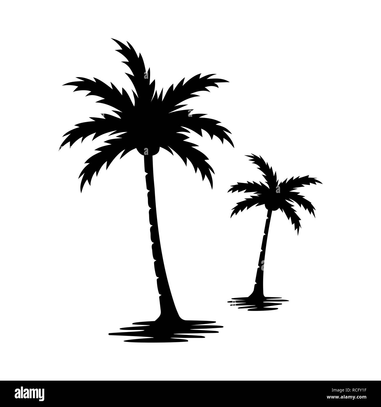 Beach silhouette icon Cut Out Stock Images & Pictures - Alamy