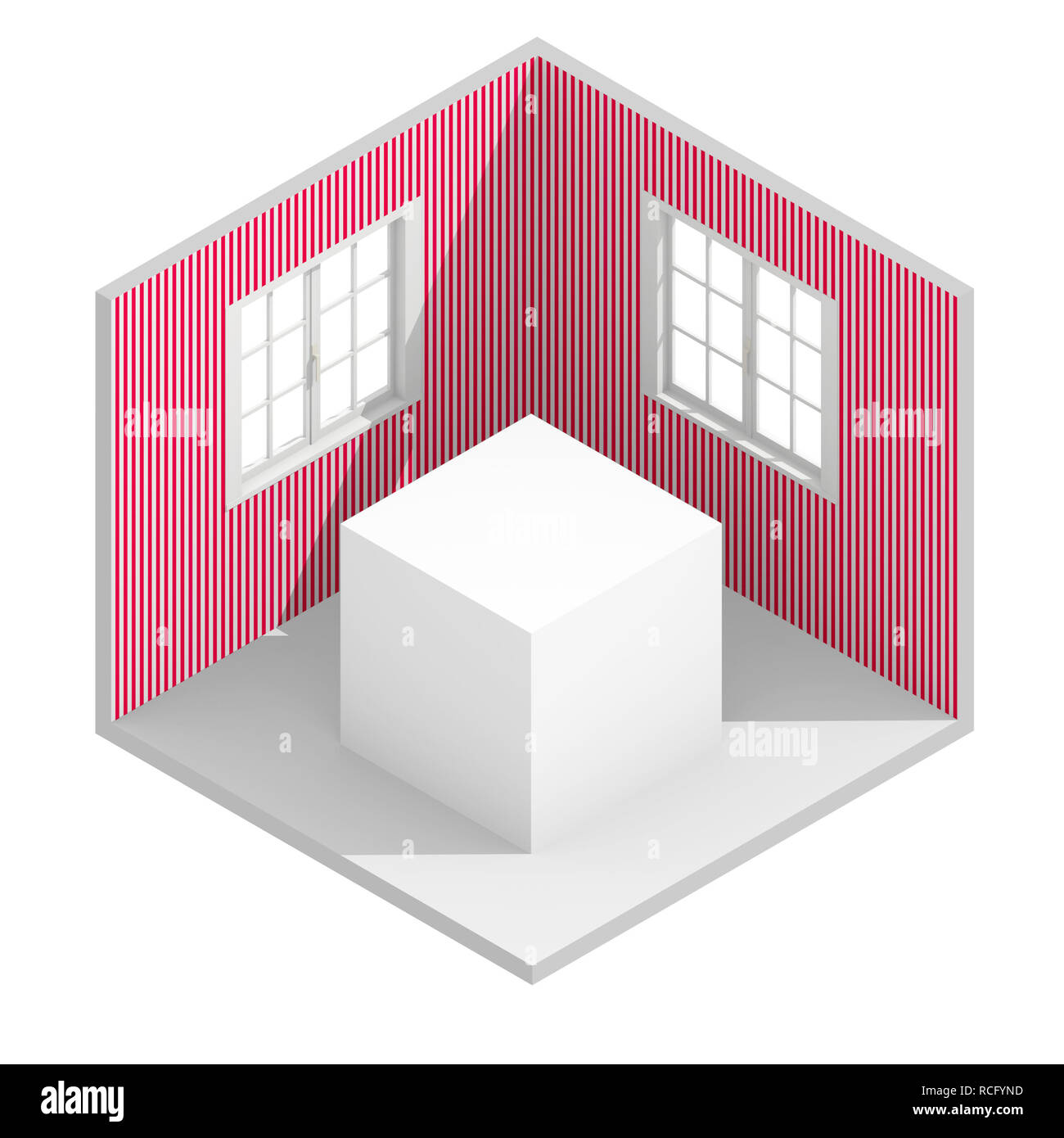 Cube projection icon white background hi-res stock photography and ...
