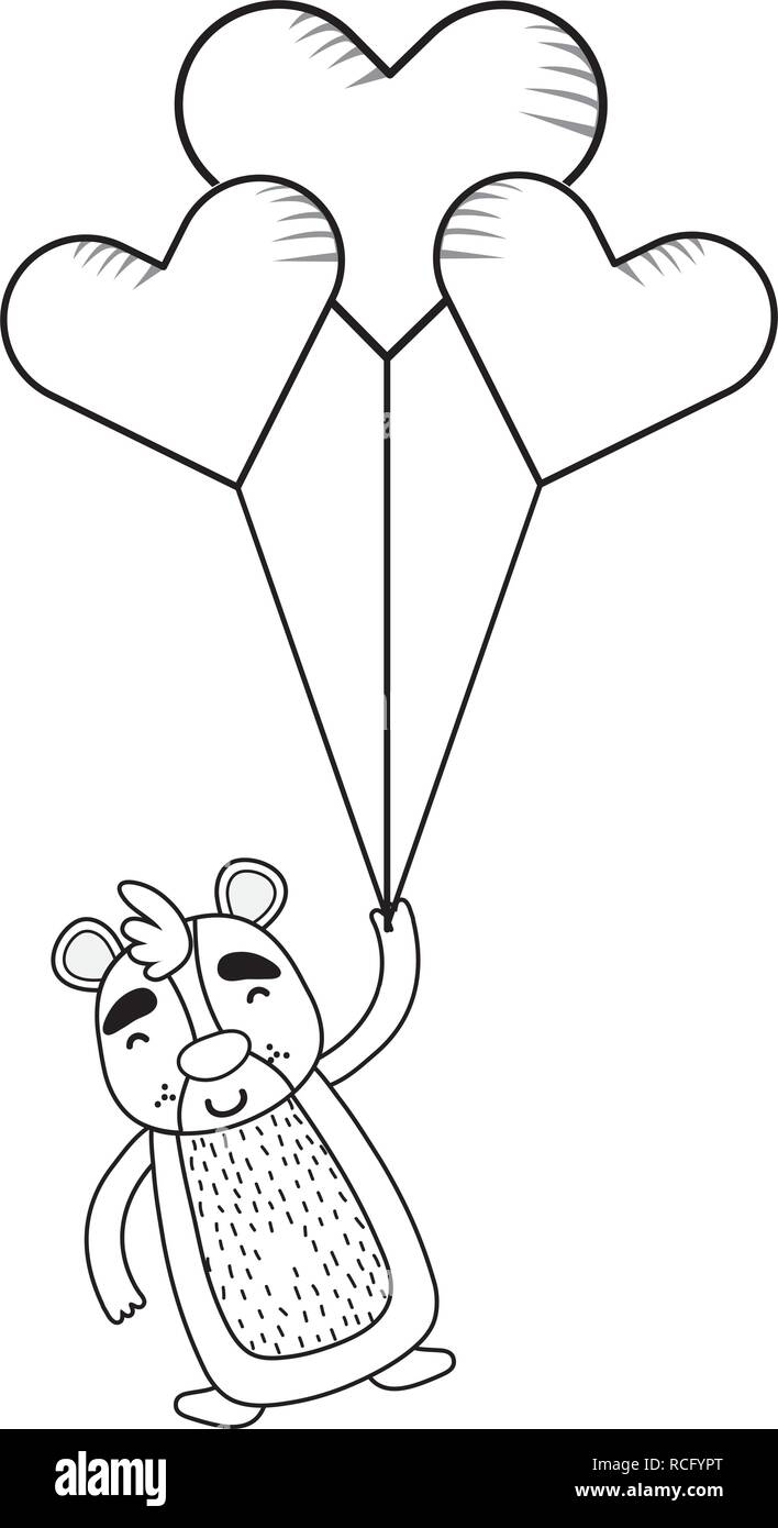 Cute animals little cartoon Black and White Stock Photos & Images - Alamy