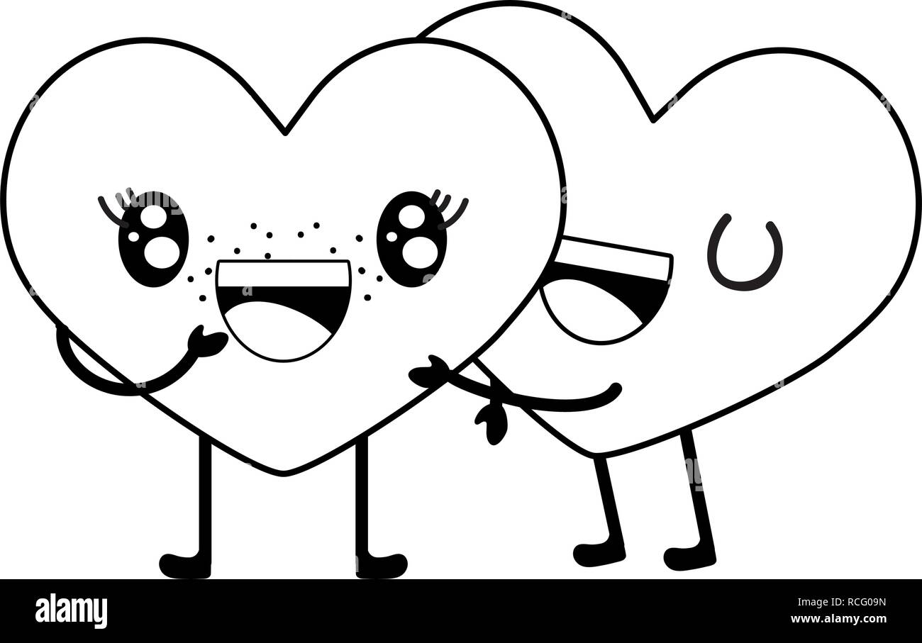 love heart couple cartoon Stock Vector Image & Art - Alamy