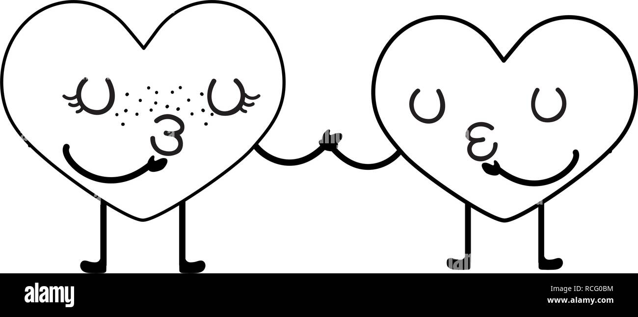 love heart couple cartoon Stock Vector Image & Art - Alamy