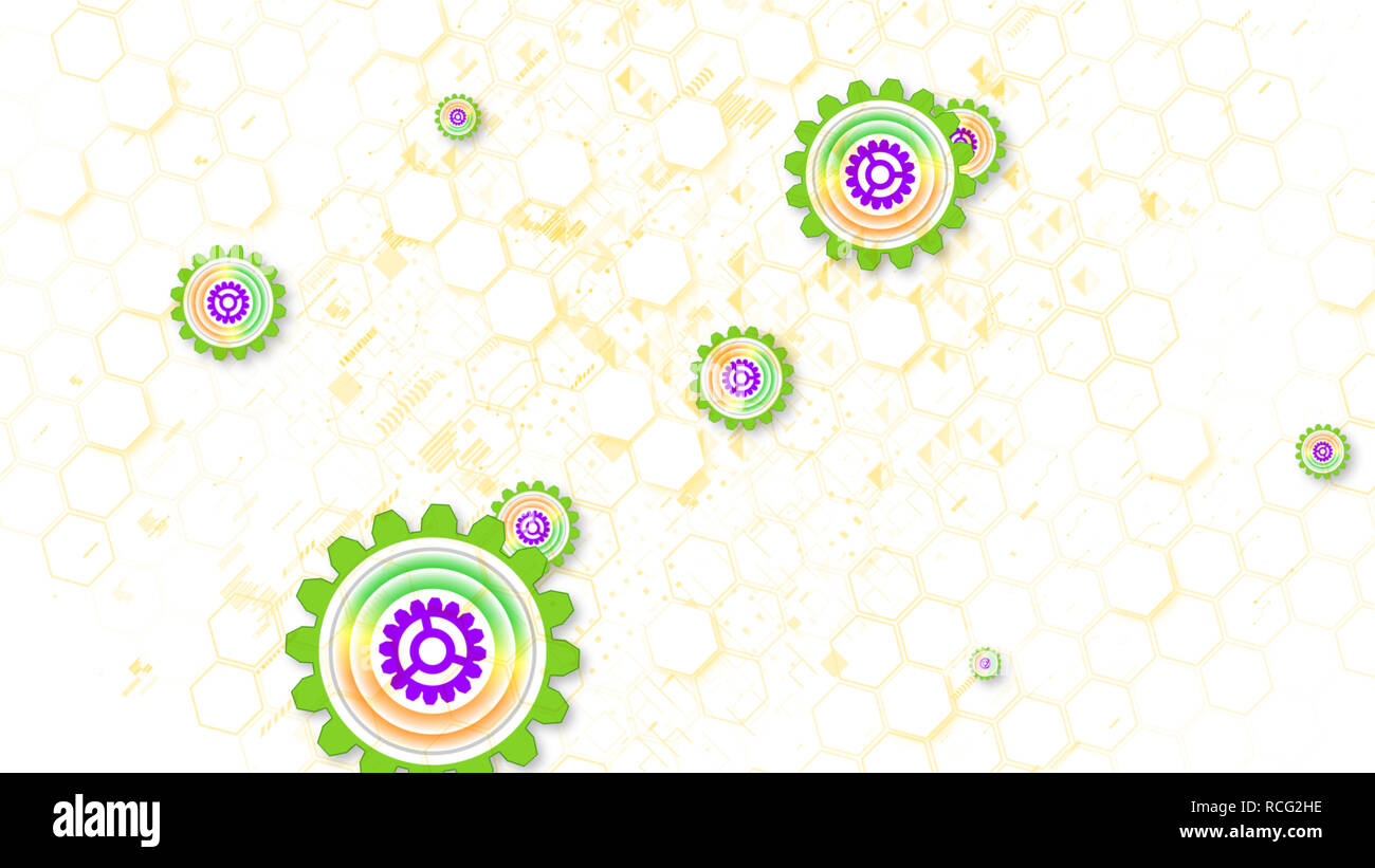 Optimistic 3d illustration of cyber security cogwheels of light brown ...