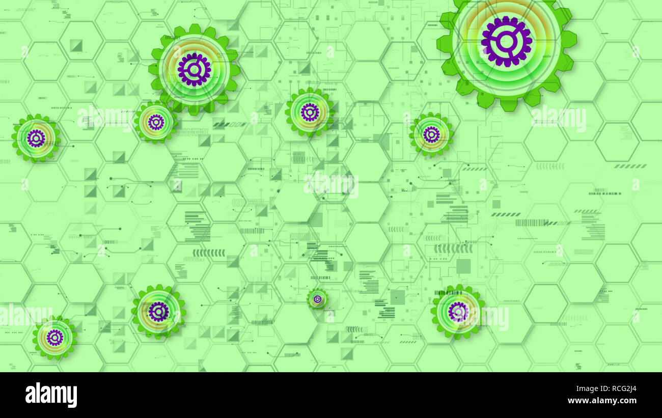 Magnificent 3d illustration of cyber security cogwheels of salad ...