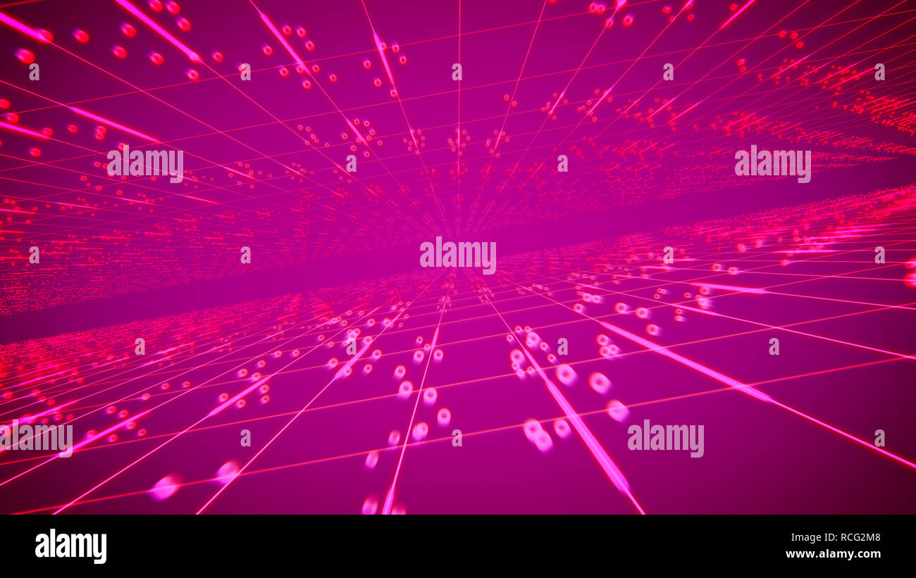 Imposing 3d illustration of time tube from two leaning surfaces covered ...