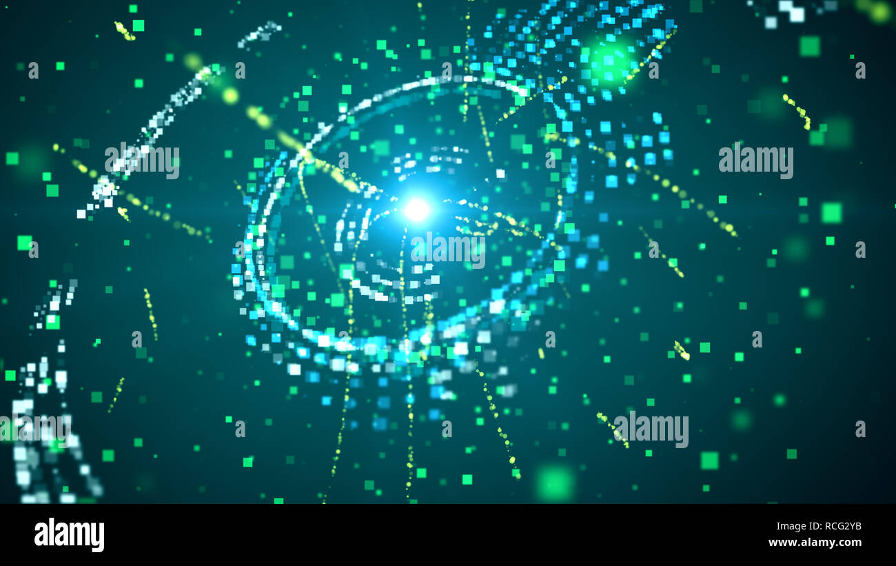 Artistic 3d illustration of a spider looking waves rotating in a big ...