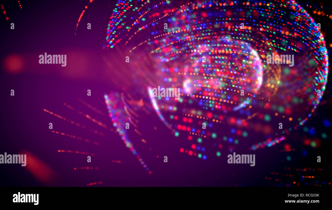 Arty 3d illustration of four bright blue and red spheres full of spots ...