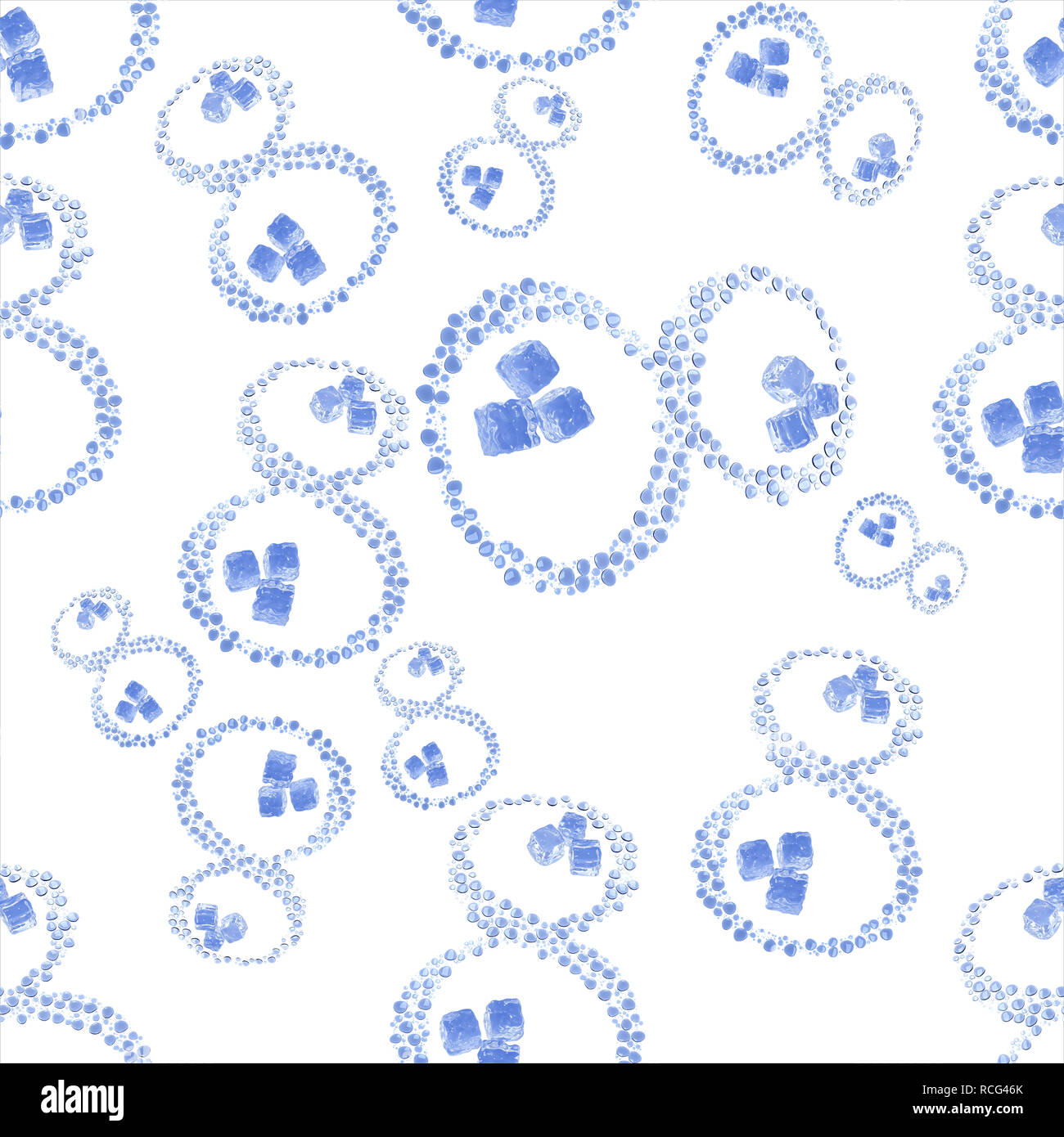 8 numbers made of water drops and ice boxes isolated on white ...