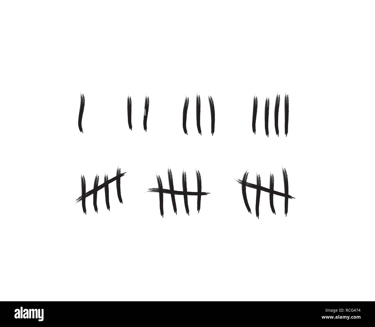 Tally marks on a prison wall isolated. Counting signs. Vector Stock ...