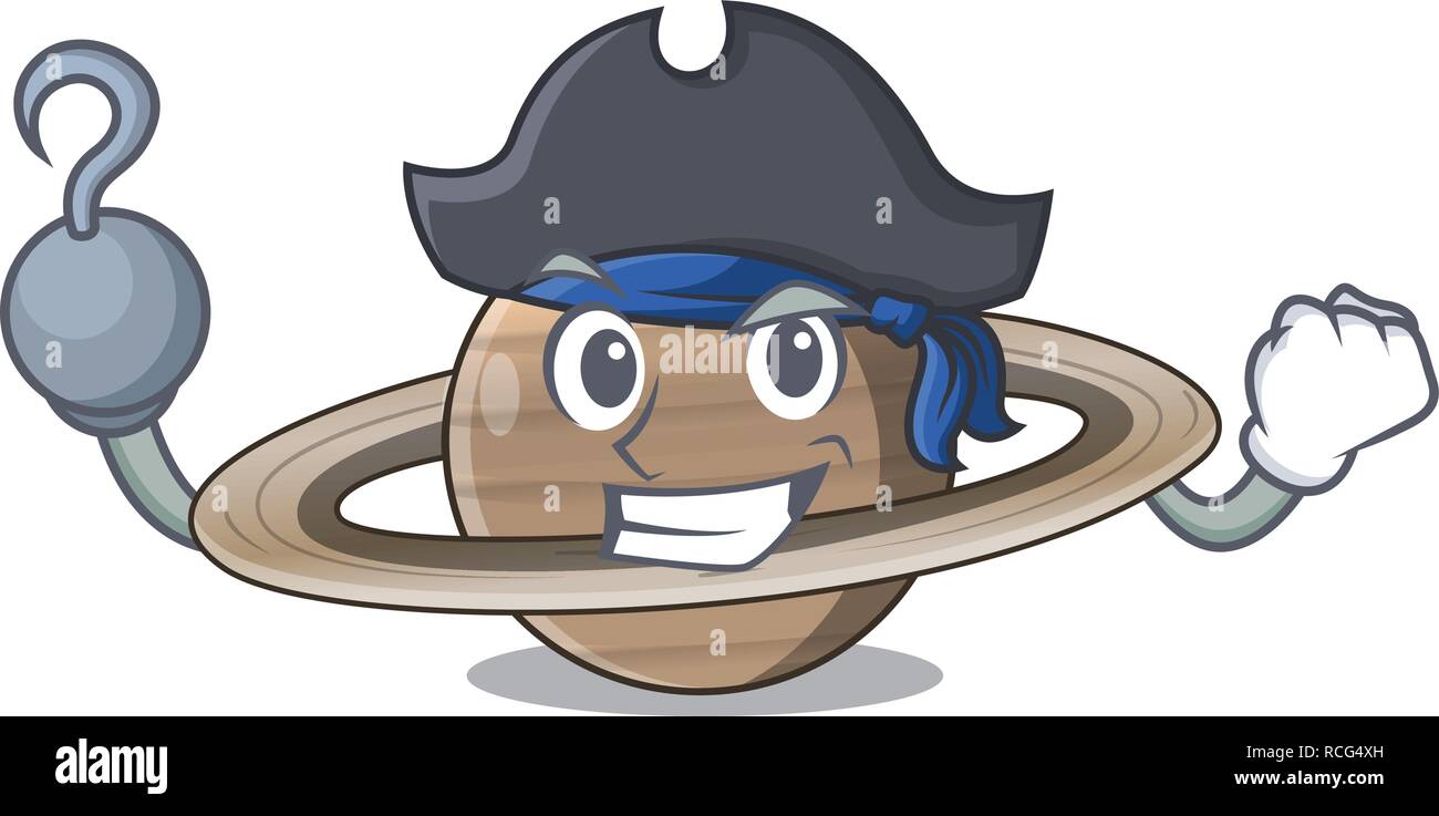 Pirate Pluto saturn isolated in with mascot Stock Vector Image & Art ...