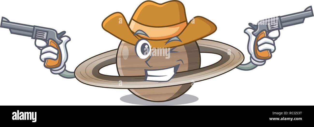 Cowboy Pluto saturn isolated in with mascot Stock Vector Image & Art ...