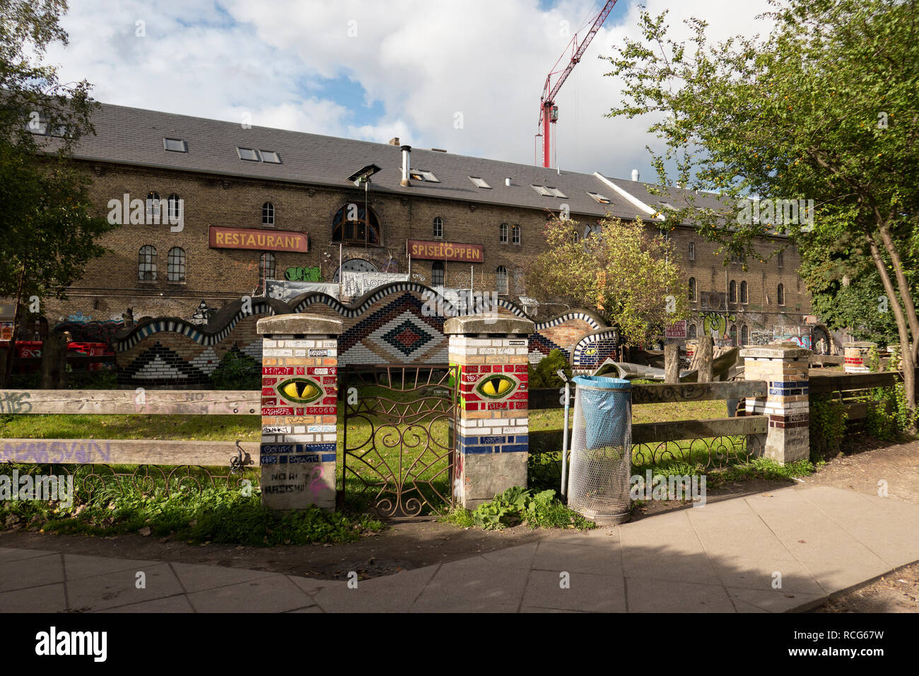 Restaurant "Spiseloppen" in freetown Christiania, Copenhagen Stock ...