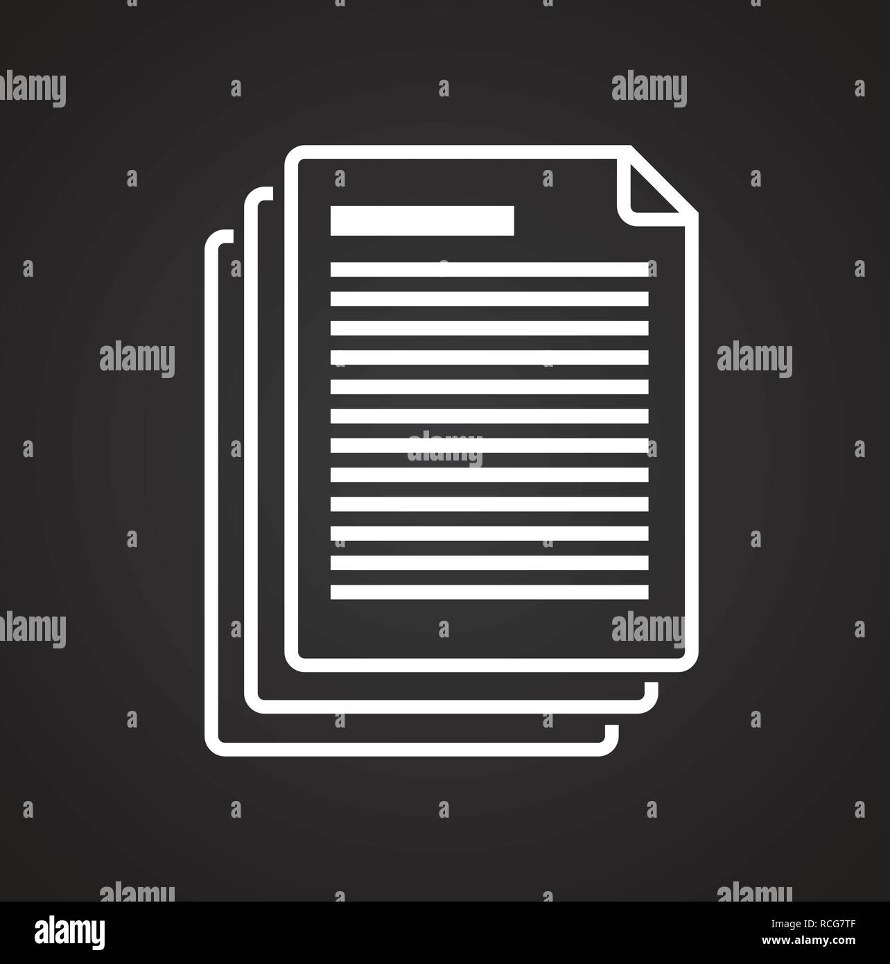 Business document icon on black background for graphic and web design ...