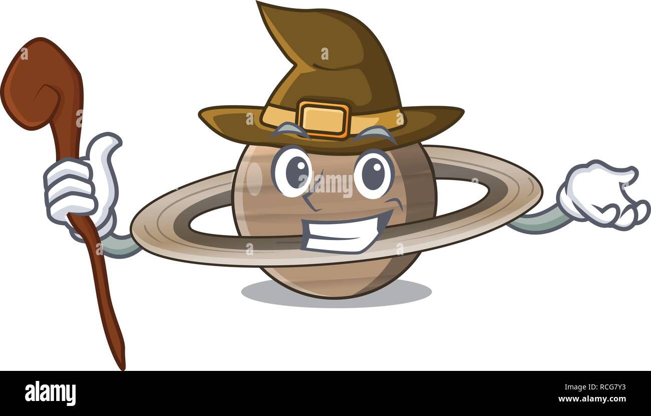 Witch planet saturn in the cartoon form Stock Vector Image & Art - Alamy