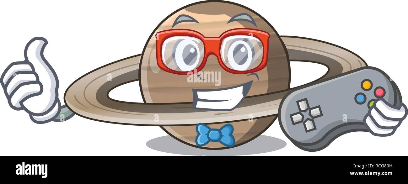 Gamer planet saturn in the cartoon form Stock Vector Image & Art - Alamy