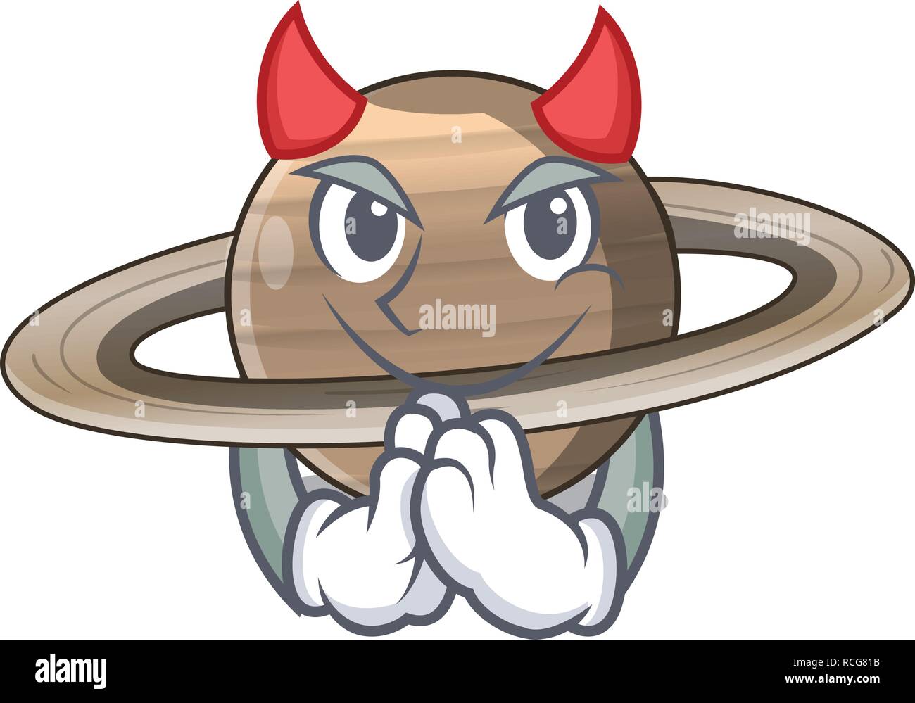 Devil planet saturn in the cartoon form Stock Vector Image & Art - Alamy