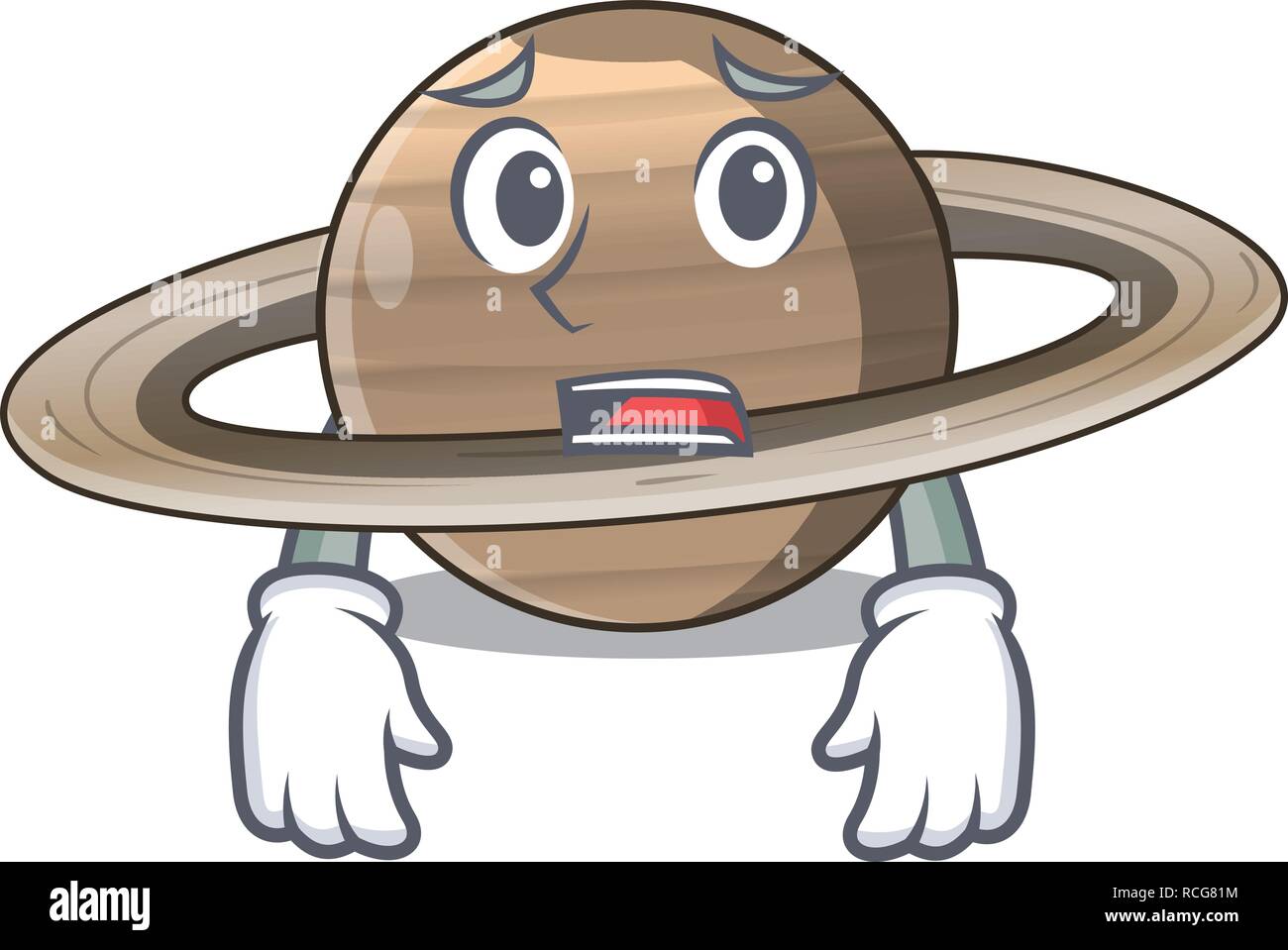 Afraid planet saturn in the cartoon form Stock Vector Image & Art - Alamy