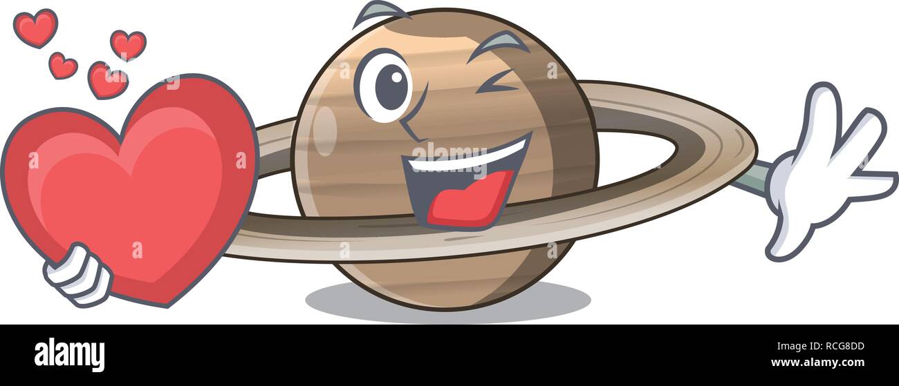 With heart planet saturn in the cartoon form Stock Vector Image & Art ...