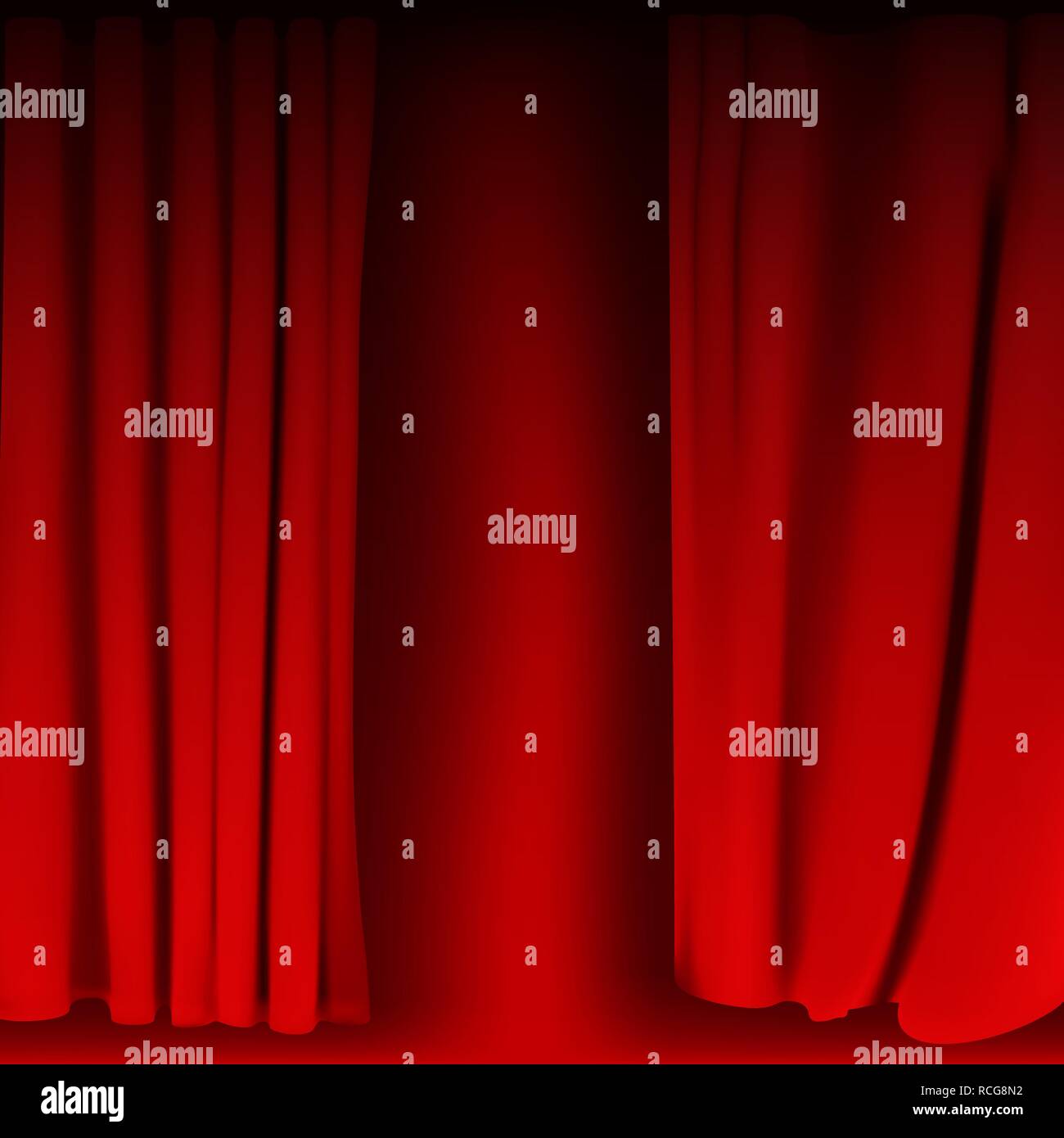 Realistic colorful red velvet curtain folded. Option curtain at home in ...