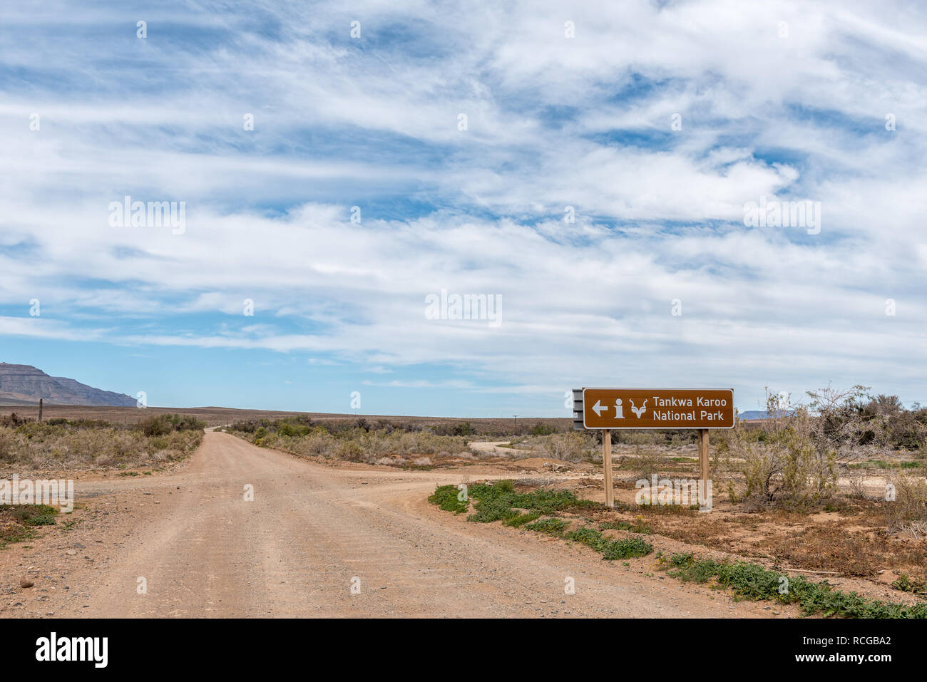TANKWA KAROO NATIONAL PARK, SOUTH AFRICA, AUGUST 30, 2018: Directional ...