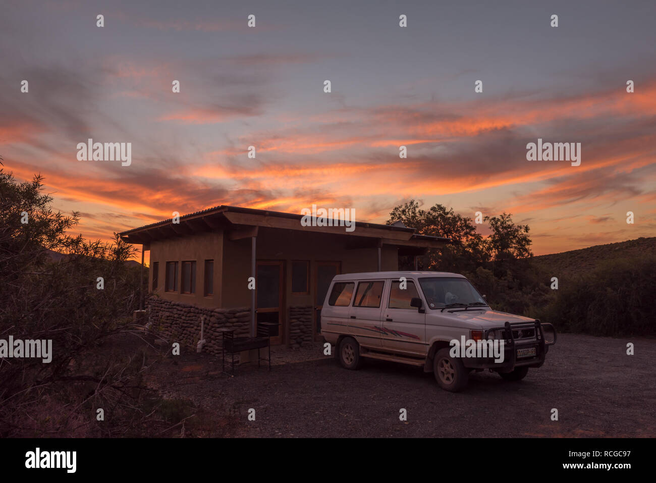 TANKWA KAROO NATIONAL PARK, SOUTH AFRICA, AUGUST 30, 2018: A camping ...