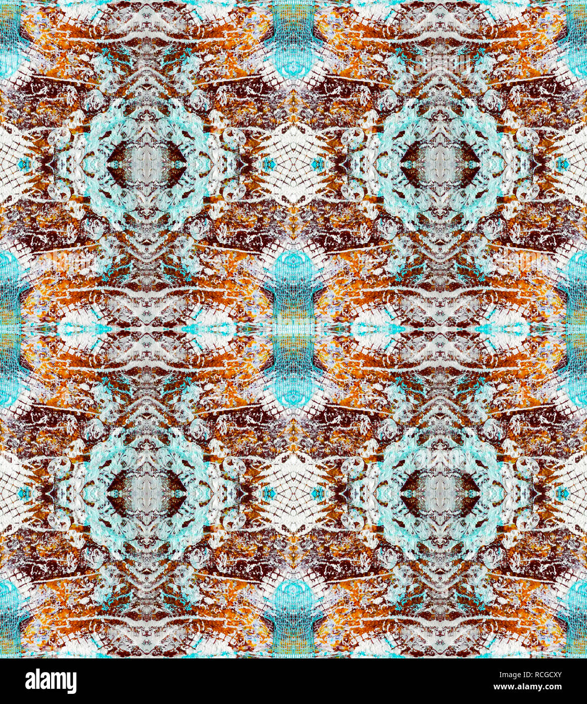 Symmetric abstract textural pattern. Seamless pattern. Based on ...