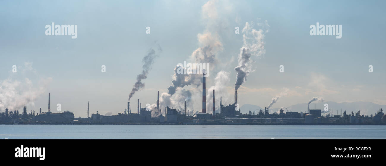 Air pollution of industry. Environmental pollution. Ecology concept ...
