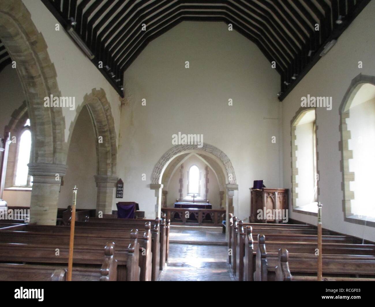 Albourne church interior Stock Photo - Alamy