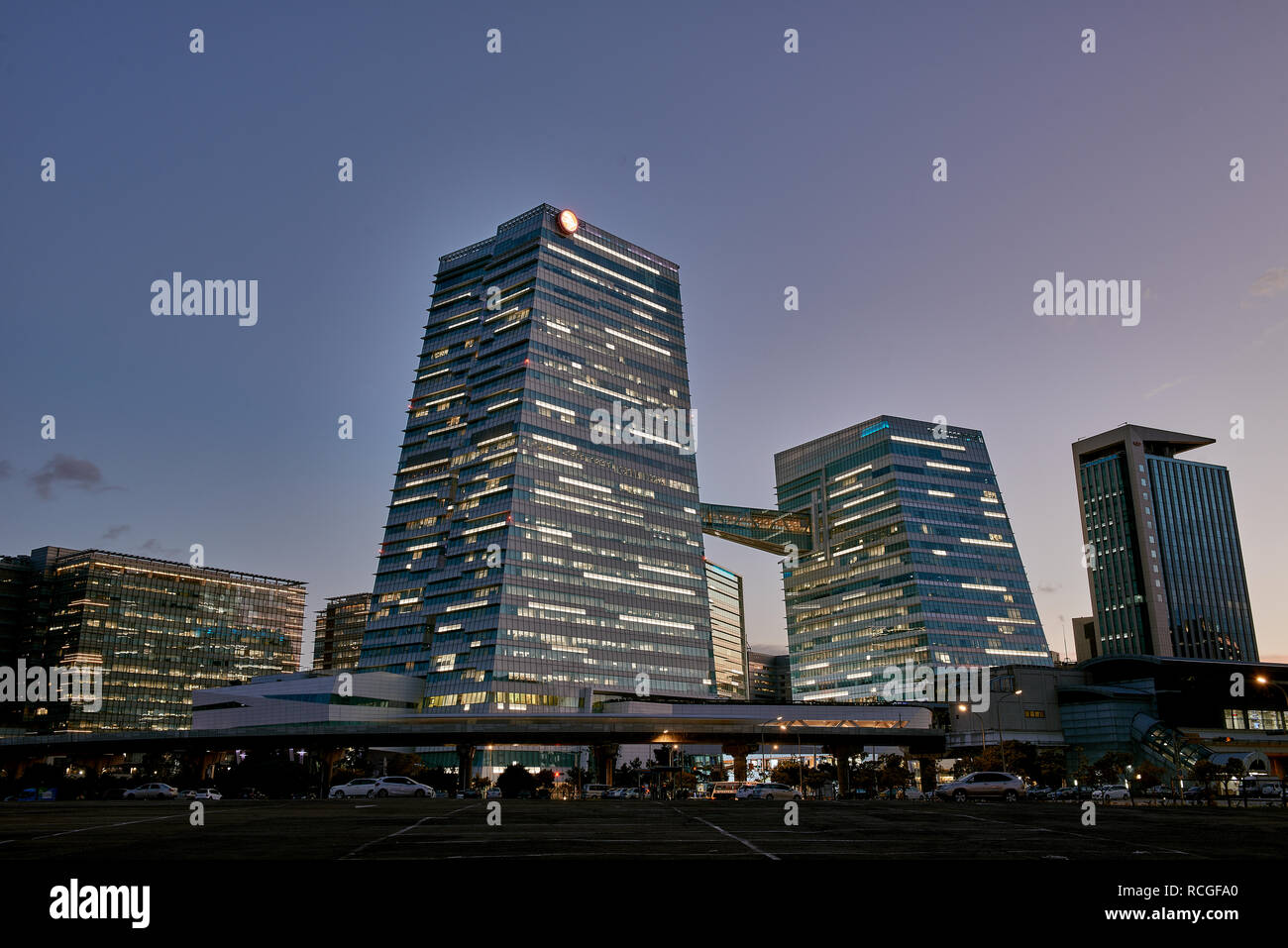 Panoramic view futuristic office building CTBC Financial Plaza Stock ...