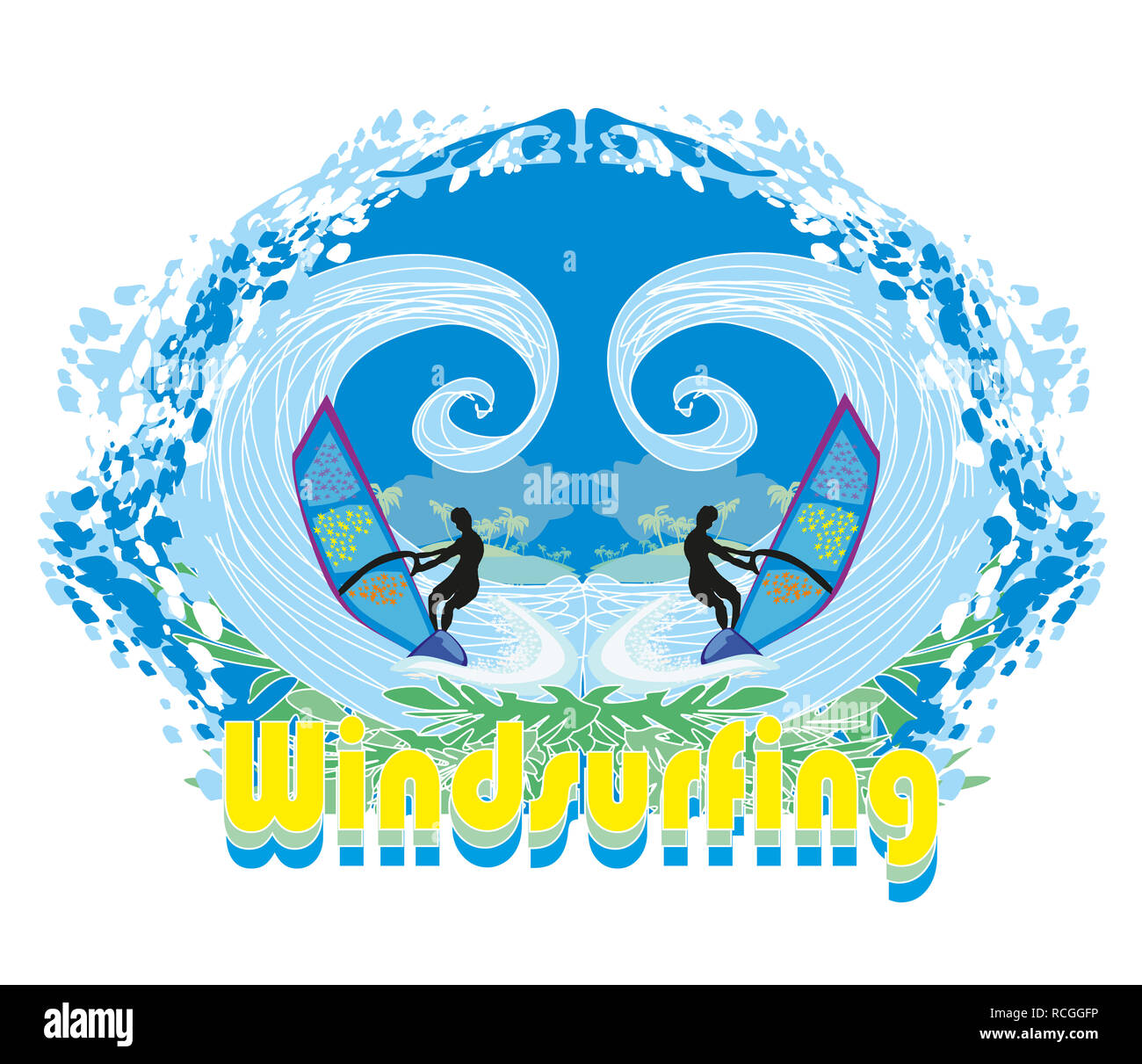 Windsurfer on the wave - Abstract frame Stock Photo - Alamy