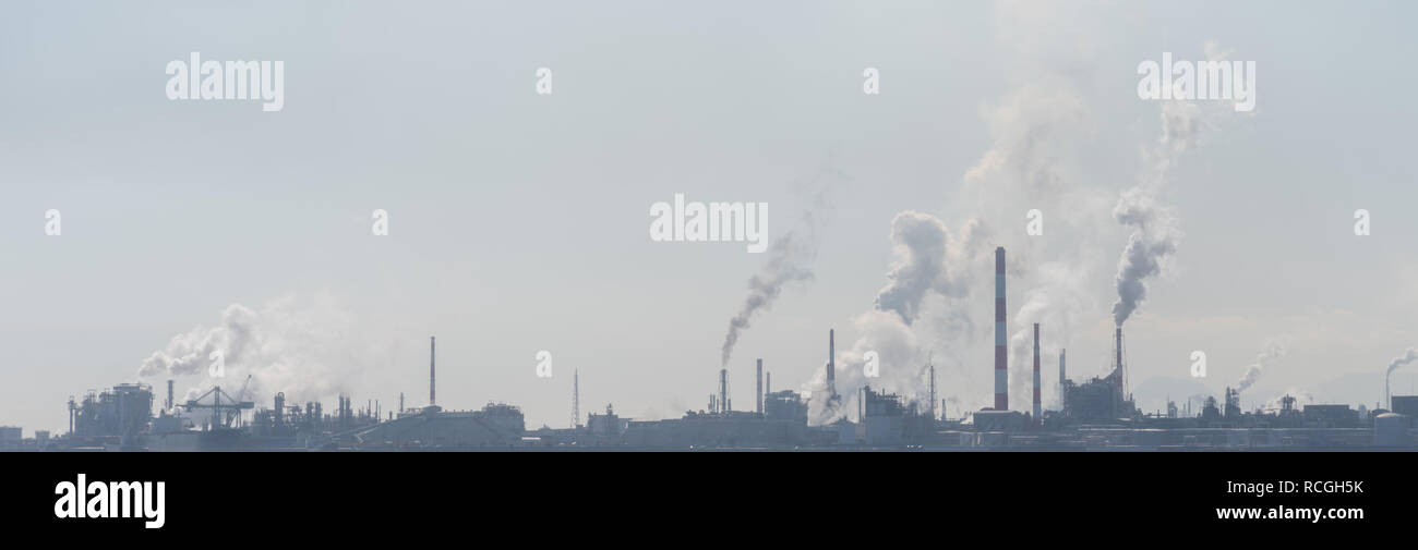 Air pollution of industry. Environmental pollution. Ecology concept ...