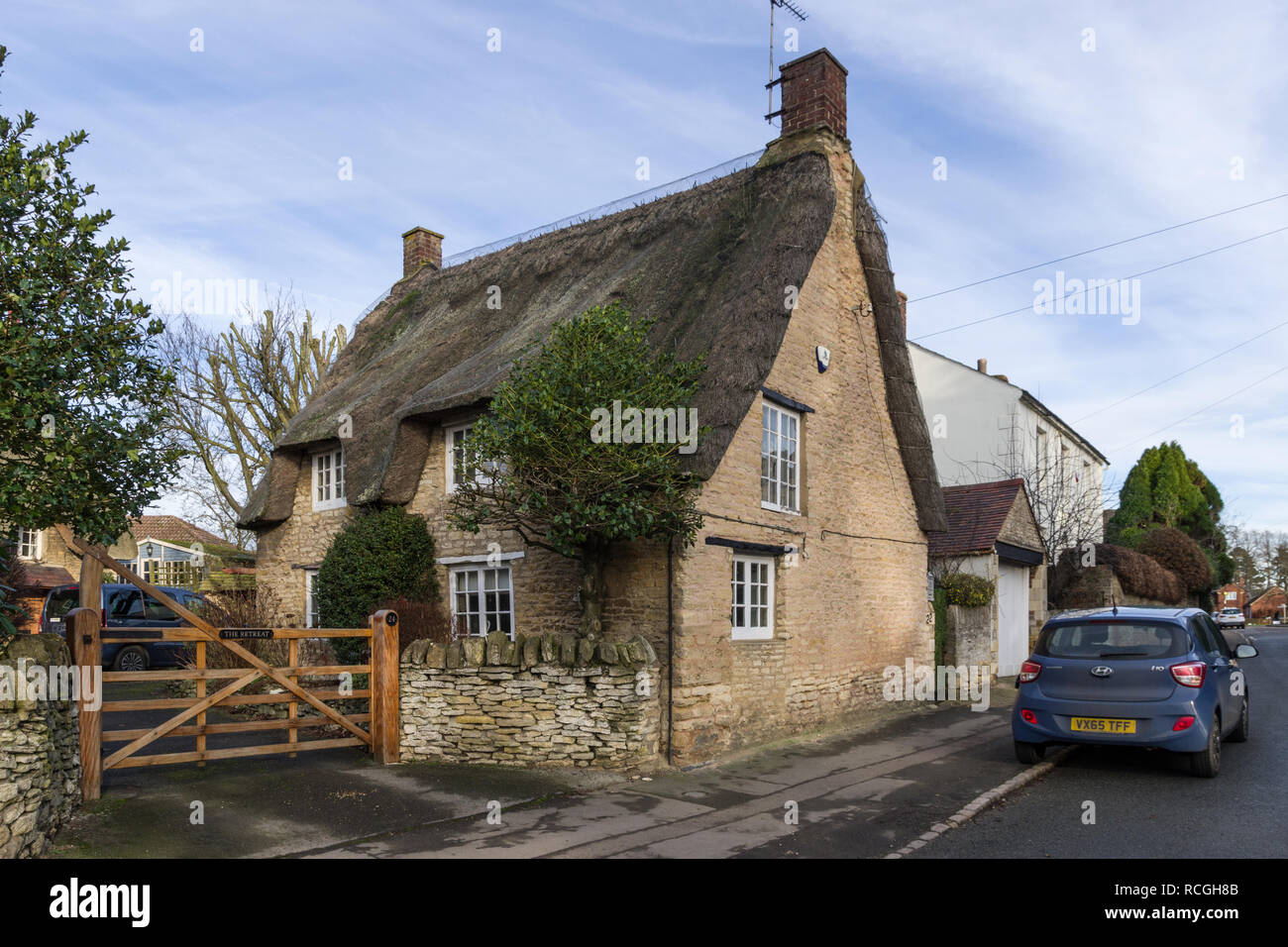 The Retreat, a pretty thatched cottage, in the village of Roade ...
