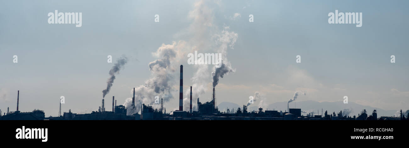 Air pollution of industry. Environmental pollution. Ecology concept ...