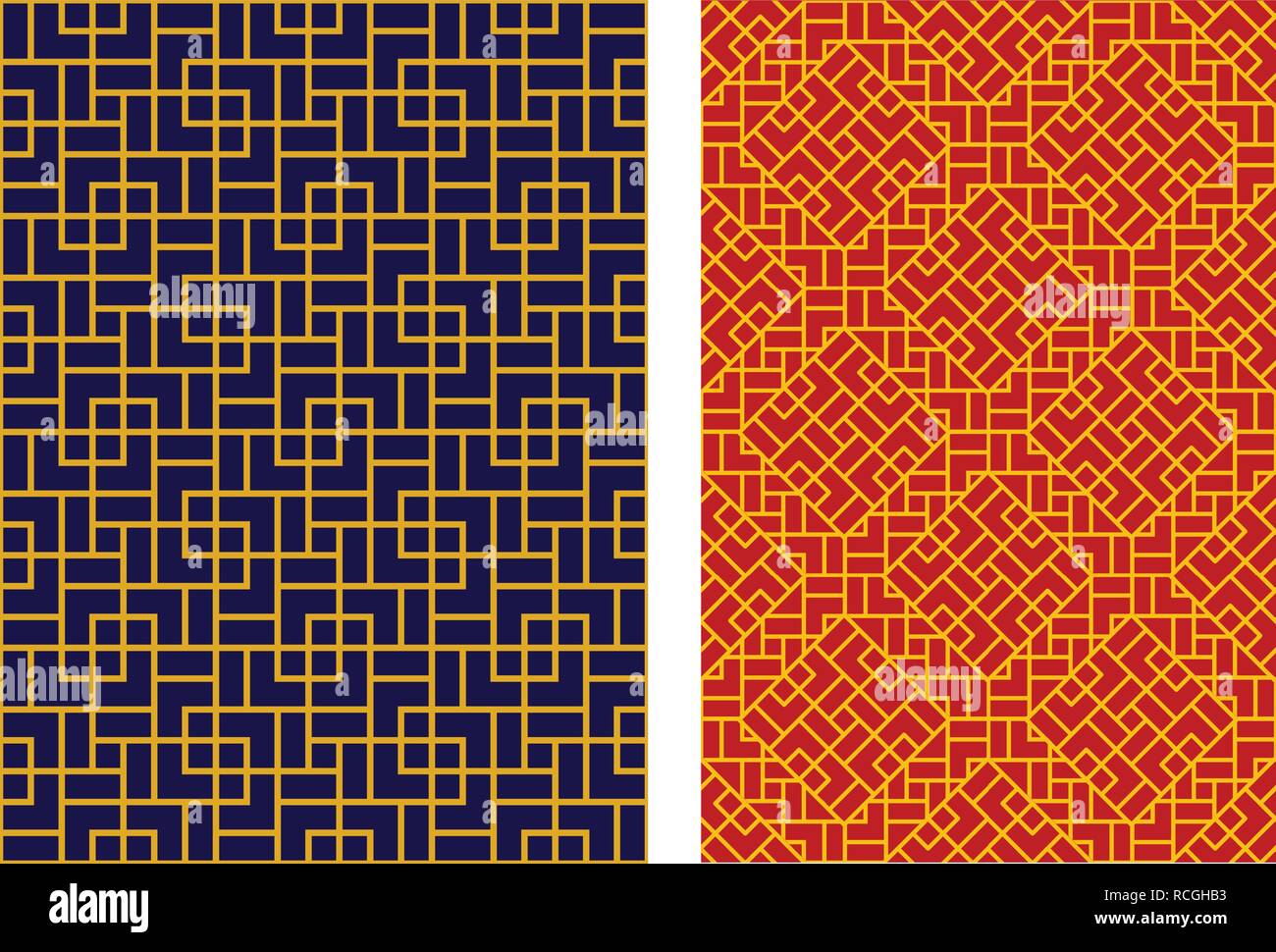 Seamless geometric Chinese line pattern vector art design Stock Vector ...