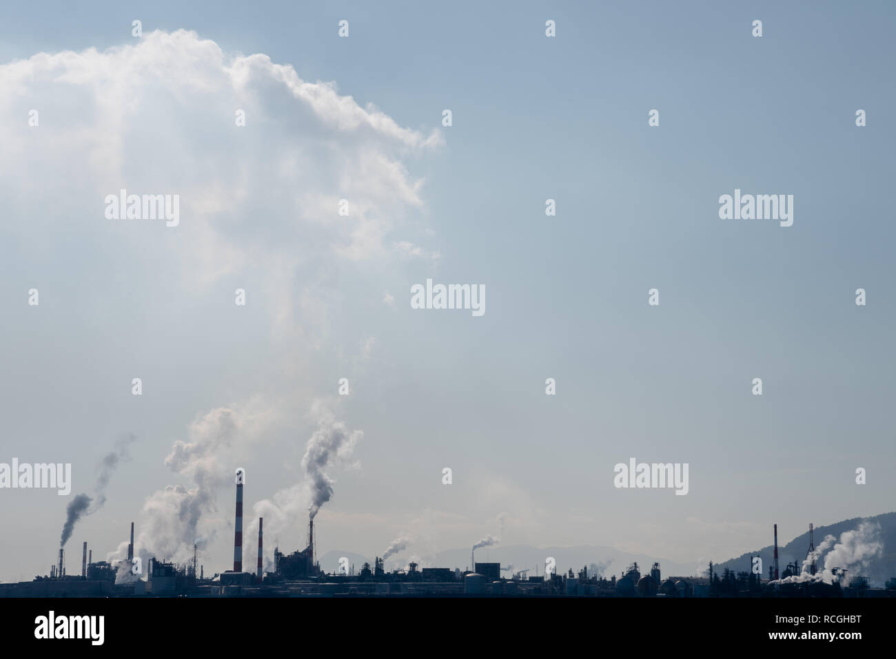 Air pollution of industry. Environmental pollution. Ecology concept ...