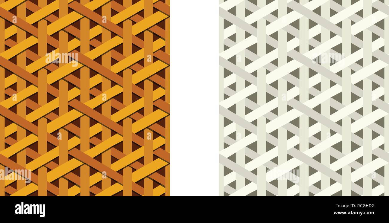 Seamless weave rattan pattern, flat vector art design Stock Vector ...