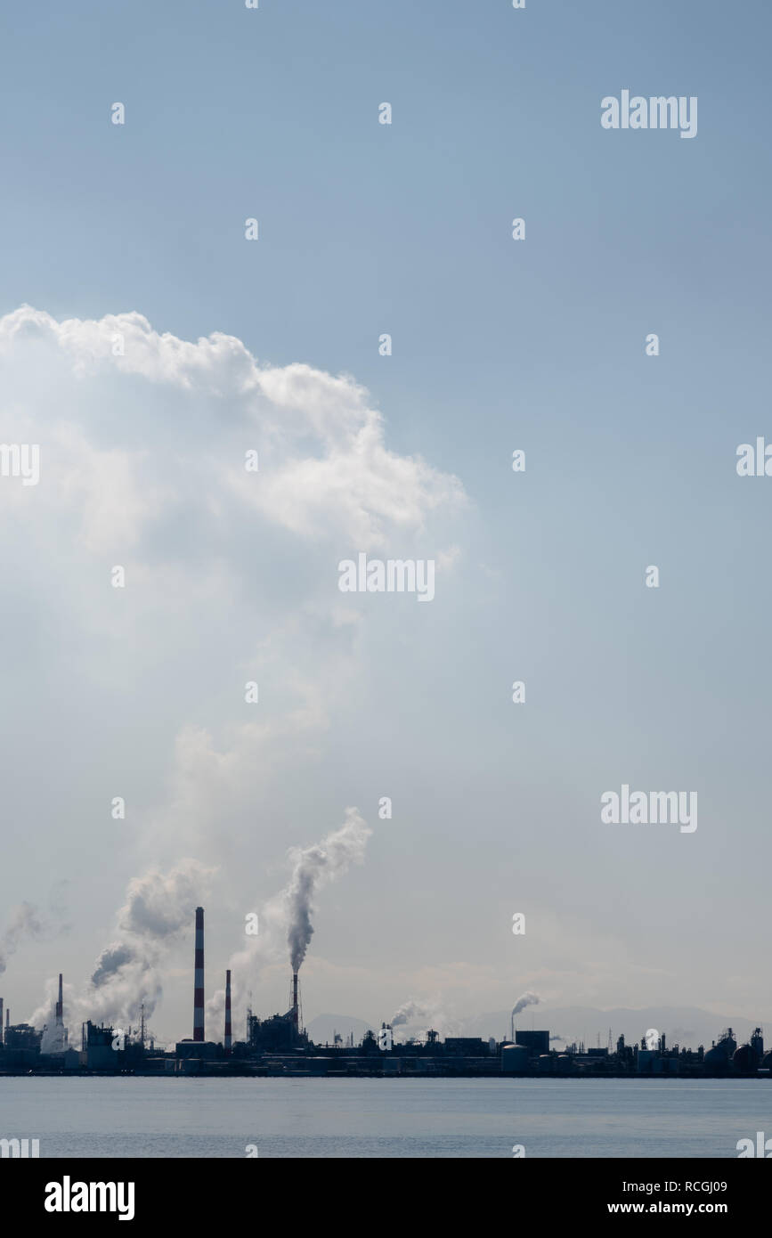 Air pollution of industry. Environmental pollution. Ecology concept ...