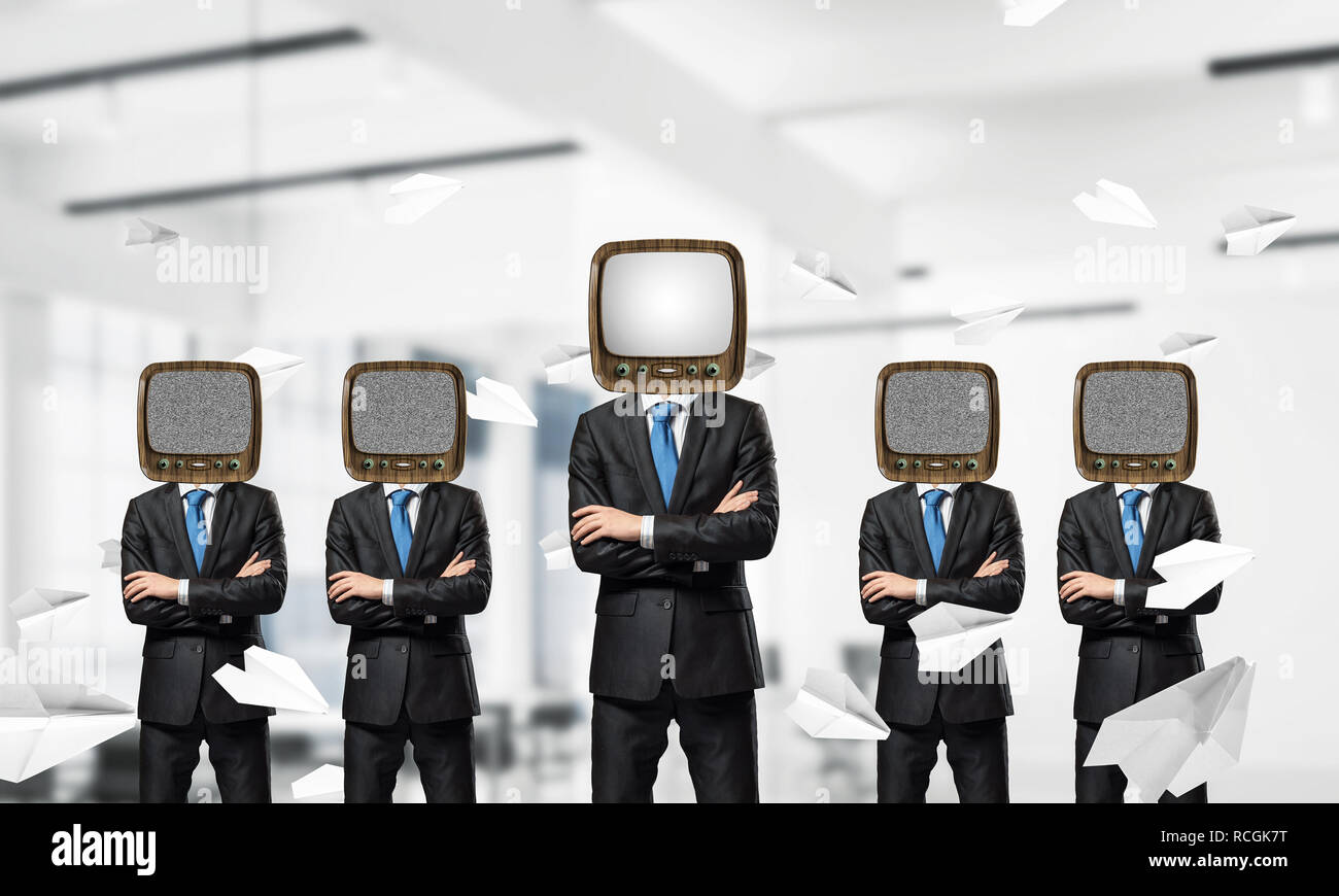 Television addiction of business people Stock Photo - Alamy