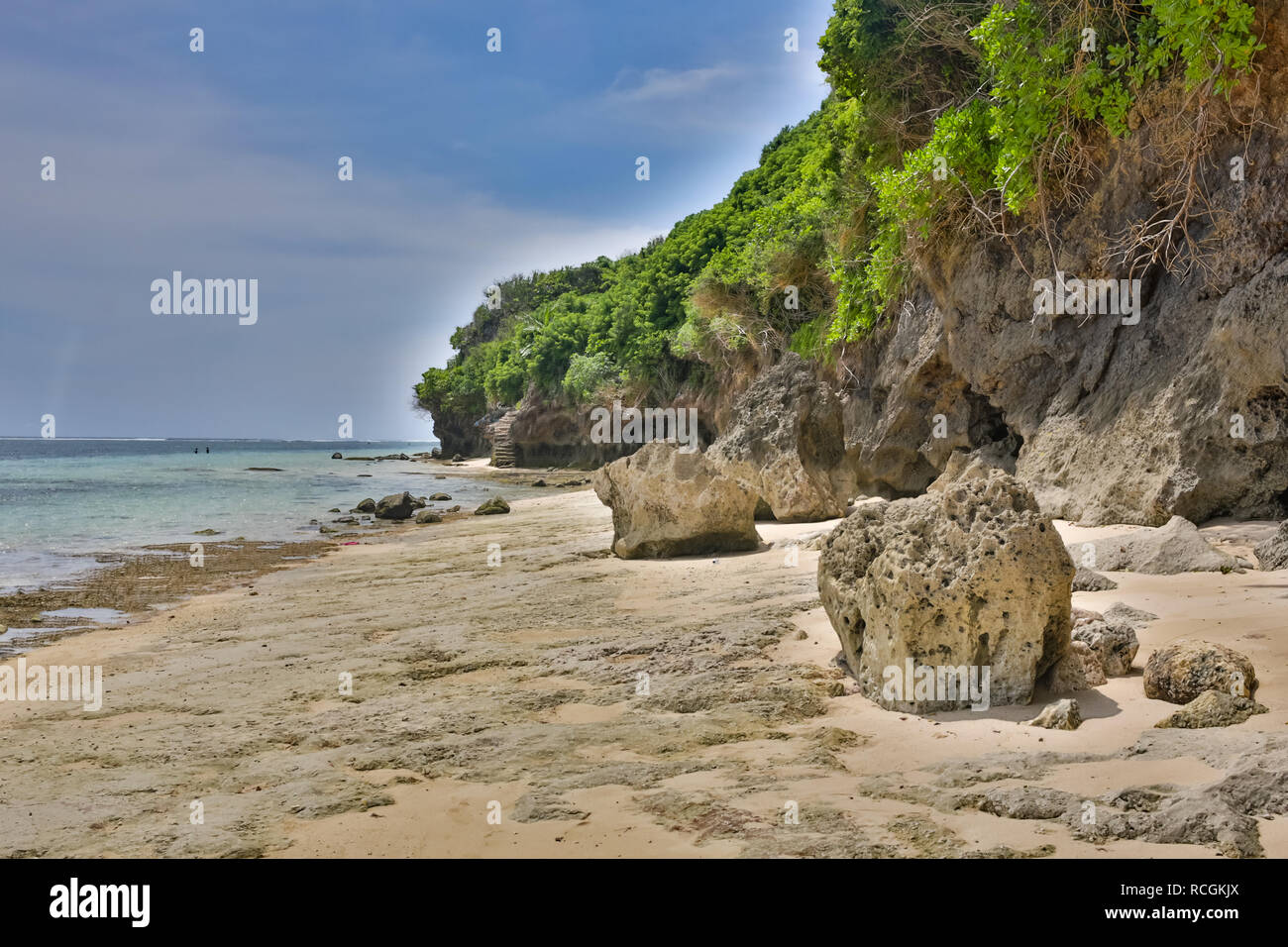 Tropical beach at sunset - nature background In Bali Stock Photo - Alamy