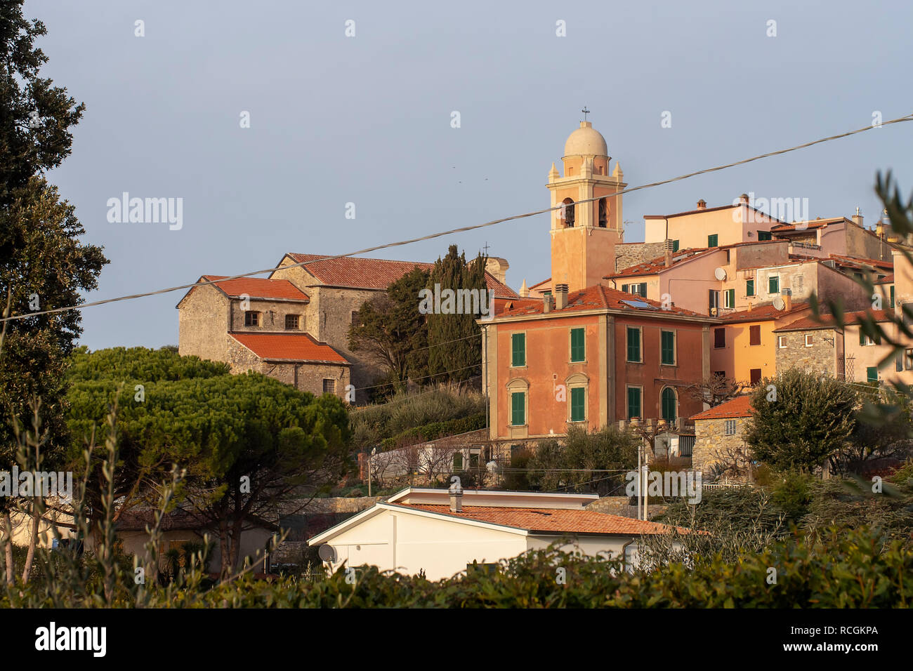 Montemarcello view, Liguria, Italy. In the Val di Magra, La Spezia ...
