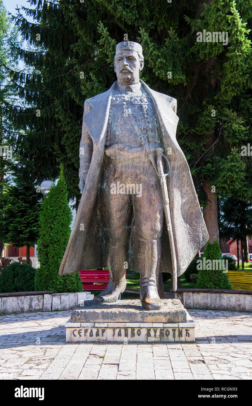 WWI general Janko Vukotic statue in Mojkovac city in northern ...