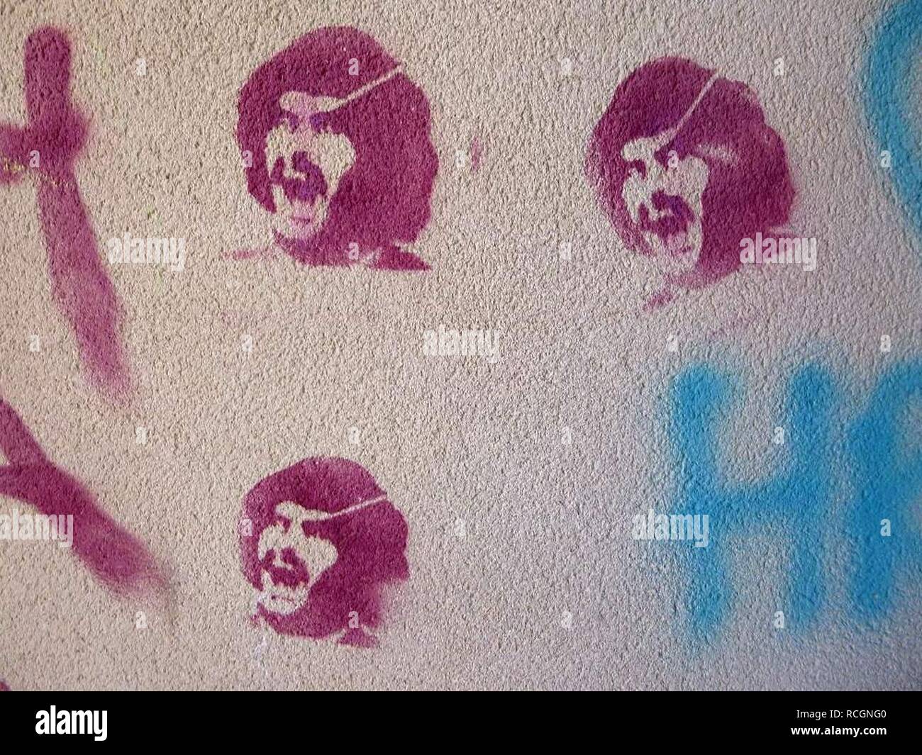 Alcázar de San Juan - Graffiti del actor Diego Abatantuono Stock Photo ...
