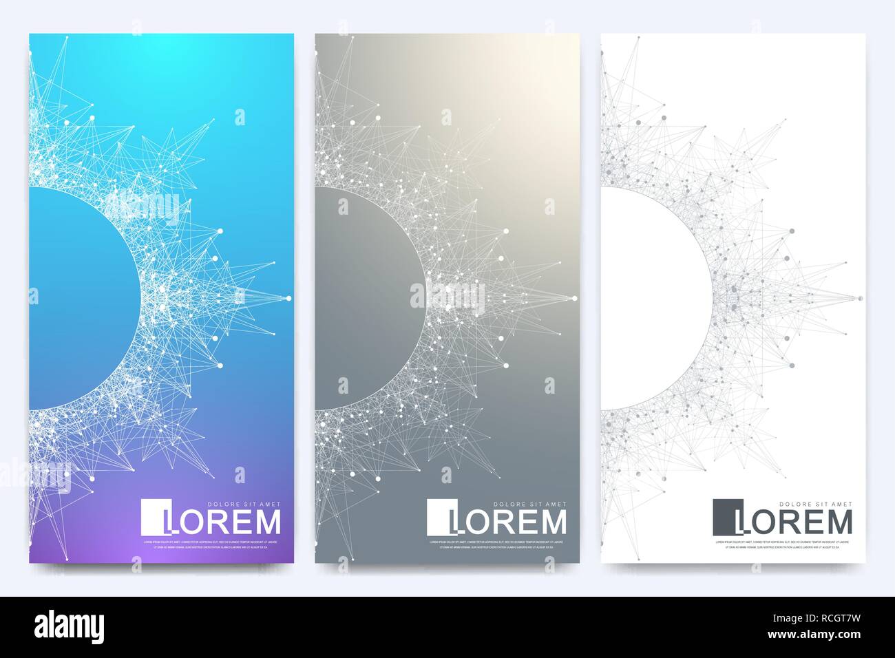 Modern set of vector flyers. Geometric abstract presentation with ...