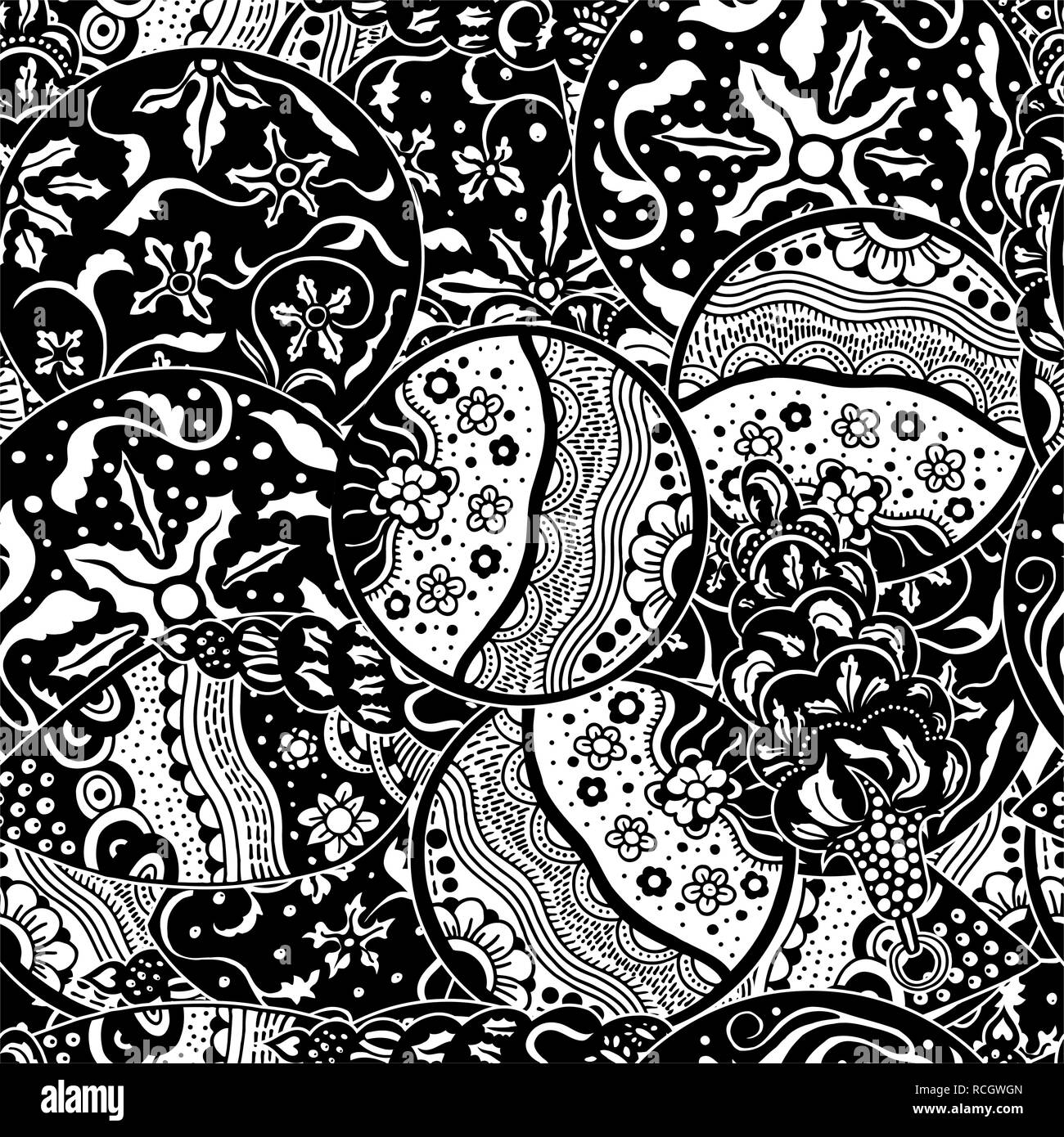 Cartoon cute doodles hand drawn seamless pattern. detailed, with lots ...