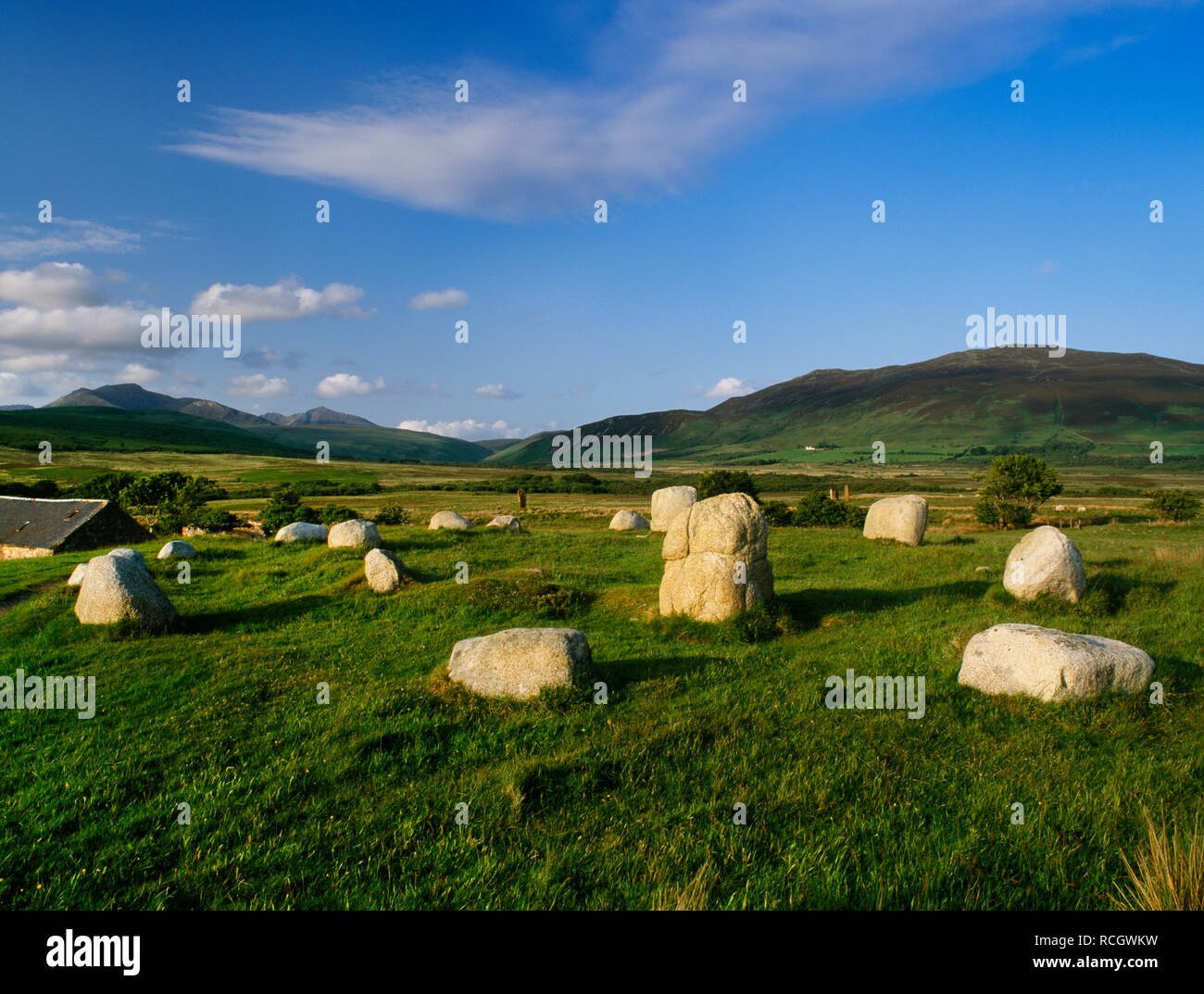 Machrie Moor stone circles, Arran, Scotland, UK: Looking NE over the ...