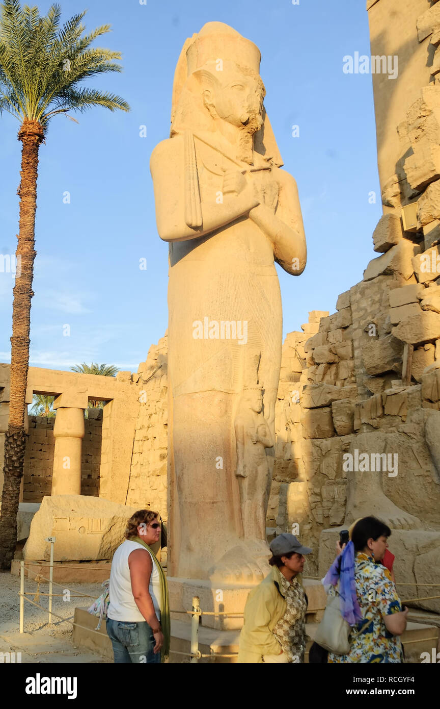 Pharaoh statue at Karnak Temple in Egypt Stock Photo - Alamy