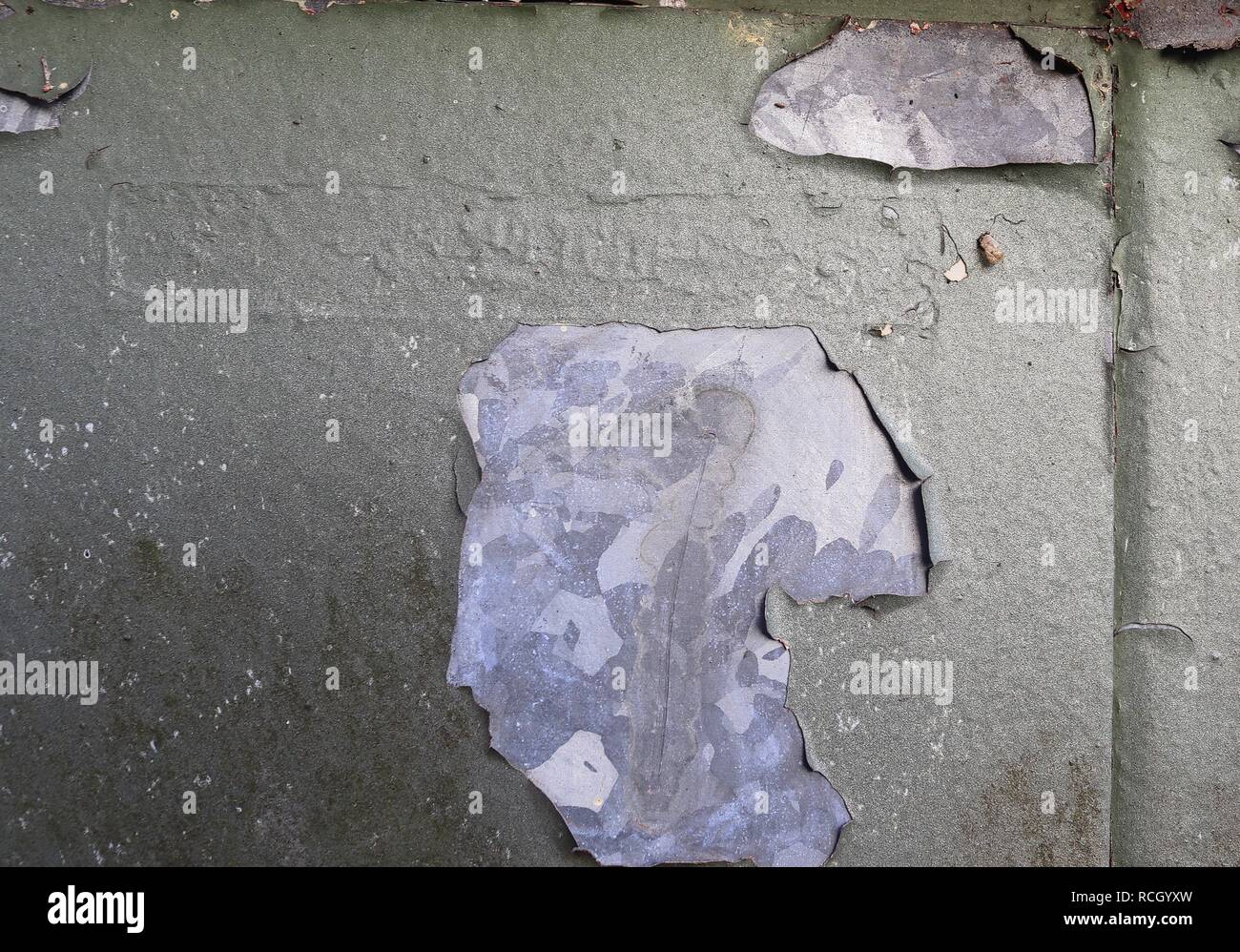 Close up high resolution surface of weathered paint on a vintage wall ...