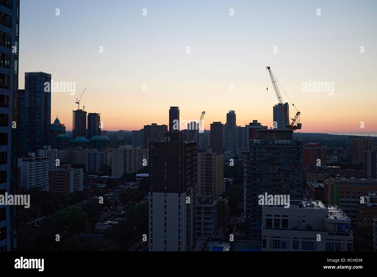 Amazing landscape of the skyline of Toronto in Canada with its high ...